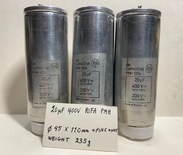 20UF 400V RIFA Capacitors 3 pcs vintage. £62.50 - PicClick UK