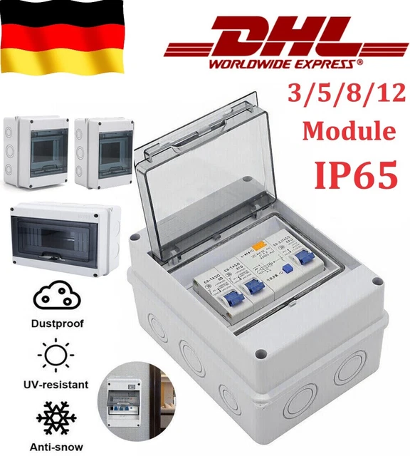 DISTRIBUTORE IMPERMEABILE 3/5/8/12 da incasso/scatola di sicurezza/piccolo distributore IP65 DHL ...