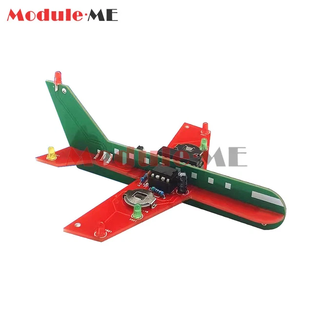 ELECTRONIC SMALL AIRCRAFT Flash CD4017 LED Circuit Making Kit Soldering ...