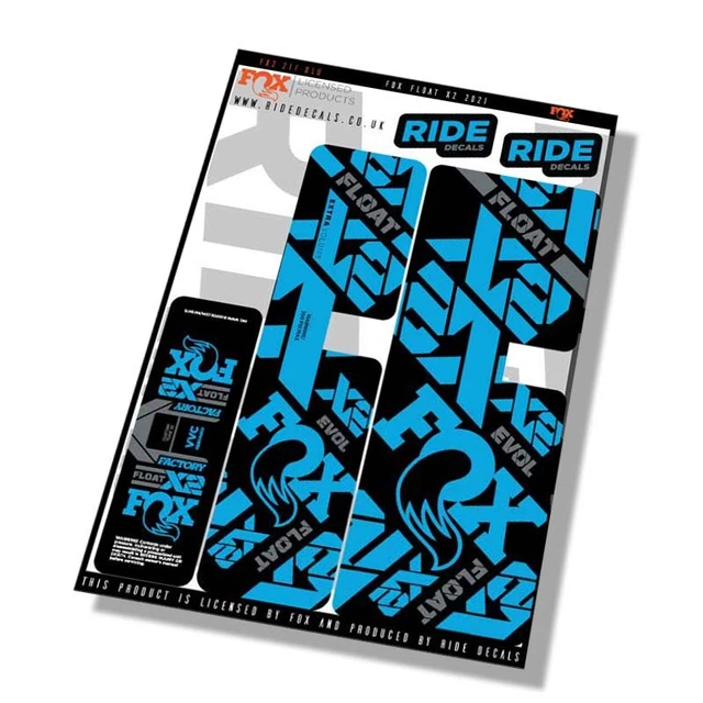FOX FLOAT-X2 FACTORY 2021 shock Decals - Blue - Licensed by Fox £17.99 ...