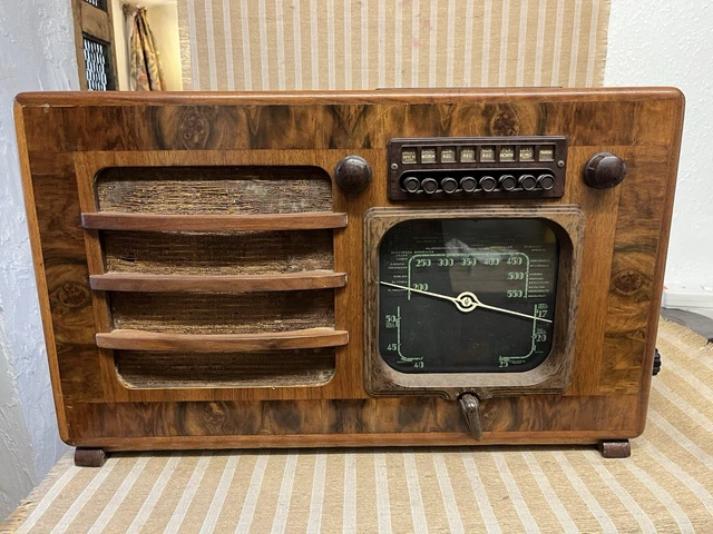 LARGE VINTAGE ULTRA Electric Ltd Valve Radio 203 1938 ? Wood Case ...