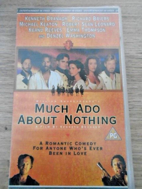 MUCH ADO ABOUT Nothing VHS 1994 Video Cassette Kenneth Branagh ...