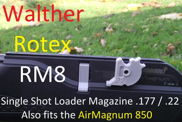 WALTHER ROTEX RM8 R8 Airgun Single Shot Loader Clip Magazin Air Magnum ...