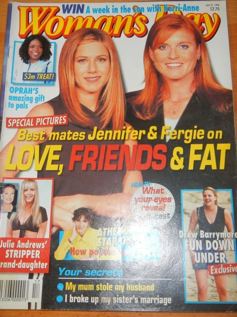 VINTAGE 1998 MAGAZINE Jennifer Aniston~Dean Cain~Drew Barrymore~Julie ...