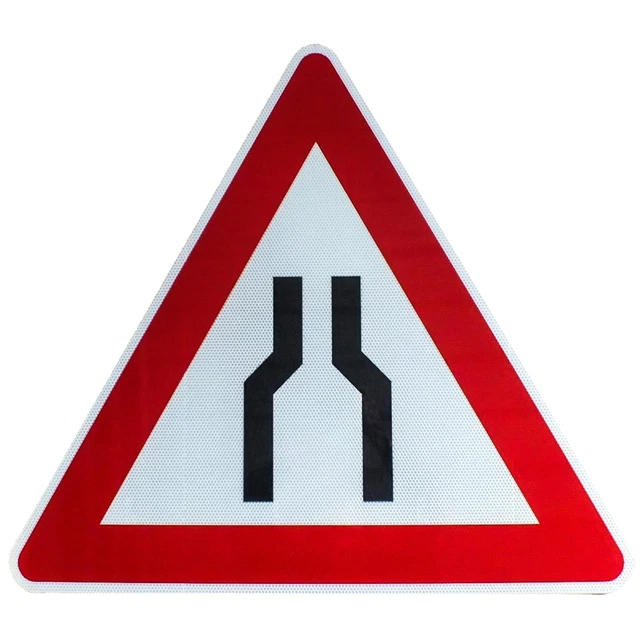 ORIGINAL RA2 PANNEAU de signalisation n° 120 chaussée rétrécie panneaux ...