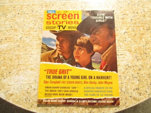 JULY 1969, SCREEN STORIES, Glen Campbell, Kim Darby, John Wayne, Red ...