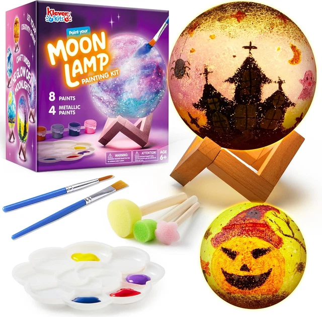 KLEVER KITS PAINT Your Own Moon Lamp Kit,3D Space Moon Night Light,DIY ...