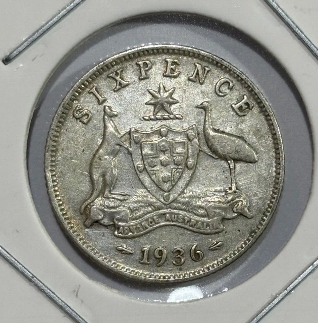 1936 AUSTRALIA 6 Pence - George V 0.925 Silver Coin EUR 6,07 - PicClick FR