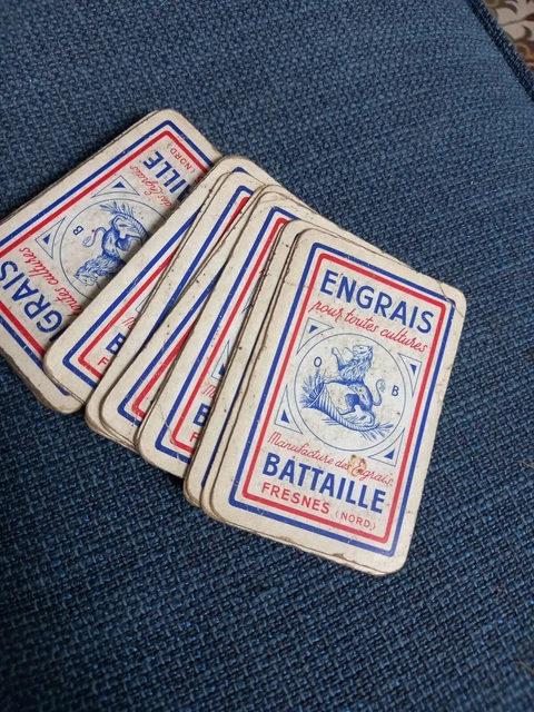 ANCIEN JEU DE cartes Publicitaire Engrais BATAILLE FRESNES NORD EUR 5 ...