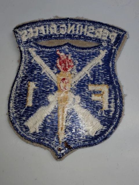 WWII 1950S US Army Pershing Rifles F-1 ROTC Academy State Guard Patch L ...