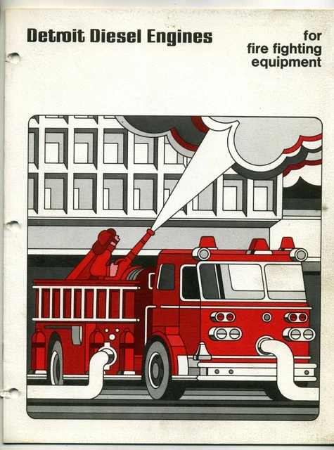 1973 ORIGINAL BROCHURE DETROIT DIESEL ENGINES FOR FIRE FIGHTING ...