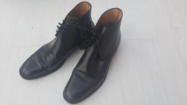 BRITISH MILITARY ARMY George Boots Officers 8M Leather Black With Spur ...