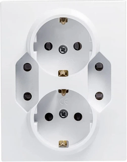 4-WAY FLUSH-MOUNTED EARTHING sockets shielding contact socket Euro plug ...