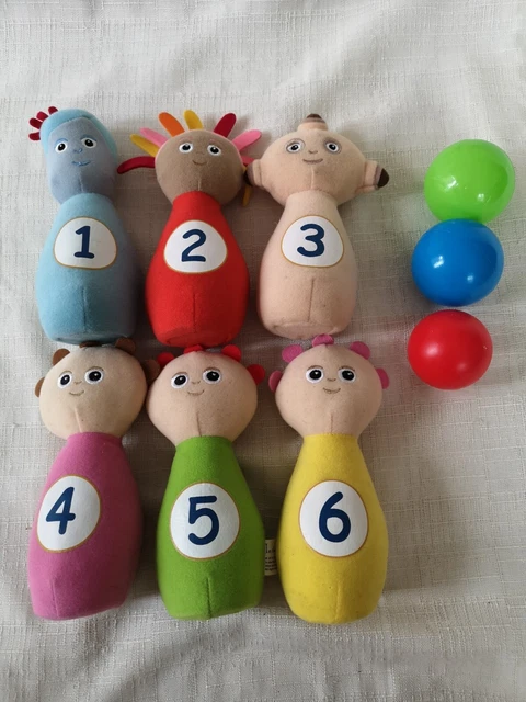 CBEEBIES IN THE Night Garden soft plush skittles bowling set 2007 baby ...