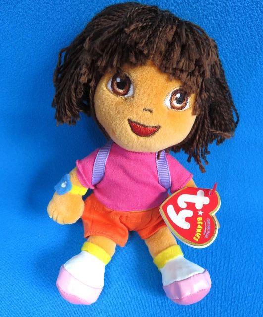 DORA THE EXPLORER backpack 8" TALL soft toy doll VIACOM TY BEANIE ...