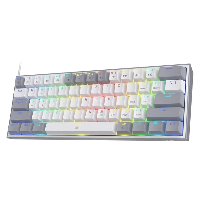 REDRAGON K617 FIZZ 60% Wired RGB Gaming Keyboard, 61 Keys Hot-Swap ...