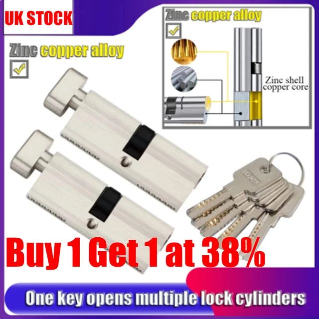 EURO CYLINDER BARREL Door Lock UPVC PVC Wooden Doors Key & Thumb Turn ...