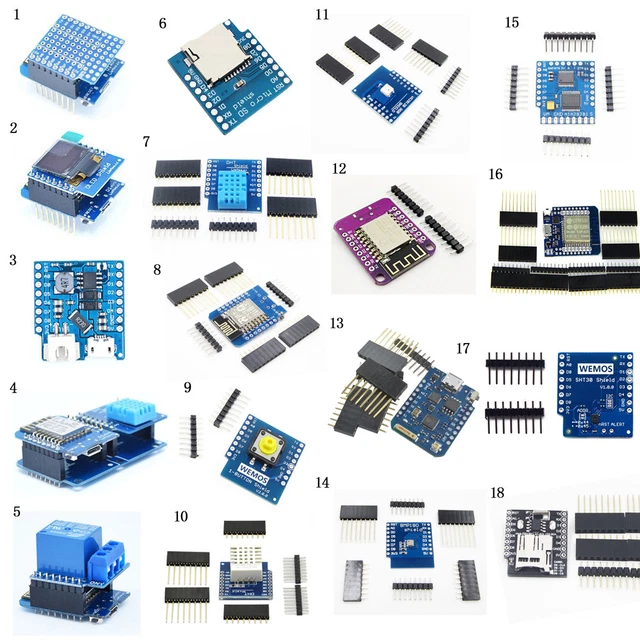 ESP8266 PANNEAU WEMOS D1 mini NodeMcu Battery Shield 0,66" OLED PRO RTC ...