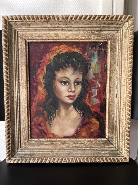 RARE TABLEAU PEINTURE huile sur panneau signée ANNA DE BANGUY artiste ...