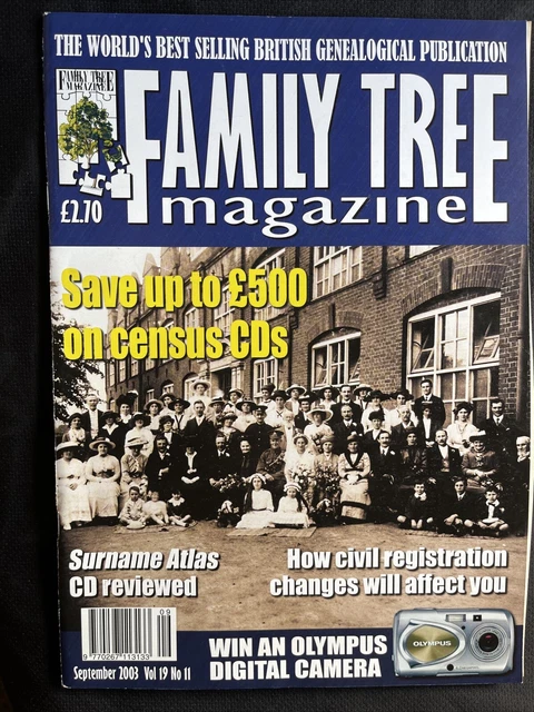 FAMILY TREE MAGAZINE ISSUE September 2003 Vol 19 No 11 £1.17 - PicClick UK
