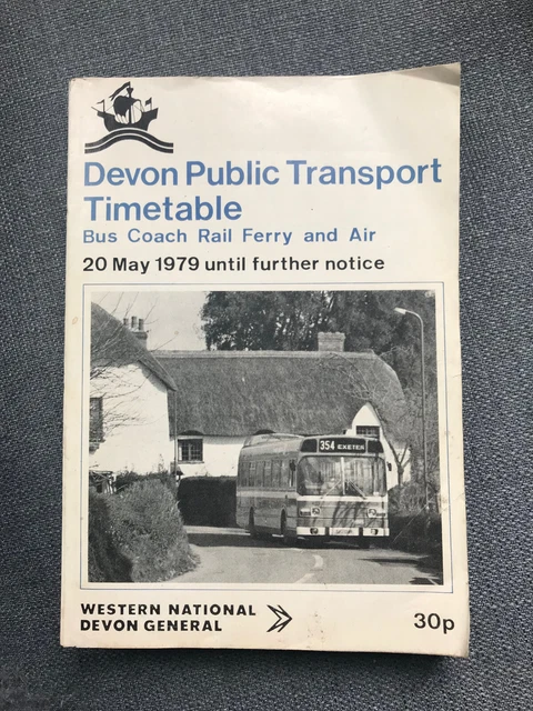 DEVON PUBLIC TRANSPORT Timetable 1979 -bus/coach/rail/ferry/air £8.00 ...