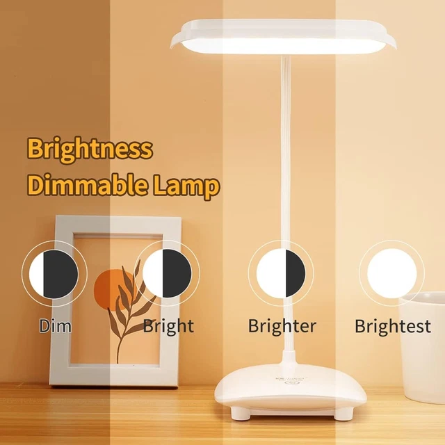 MAYTHANK CORDLESS GOOSENECK Desk Lamp Reading Light 40 LED Rechargeable ...