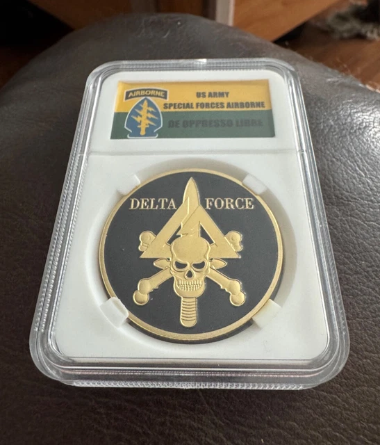 UNITED STATES ARMY Special Forces Delta Force Challenge Coin In Display ...