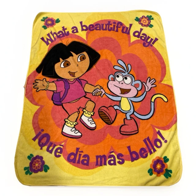 DORA THE EXPLORER Dora & Boots What A Beautiful Day Fleece Blanket Nick ...