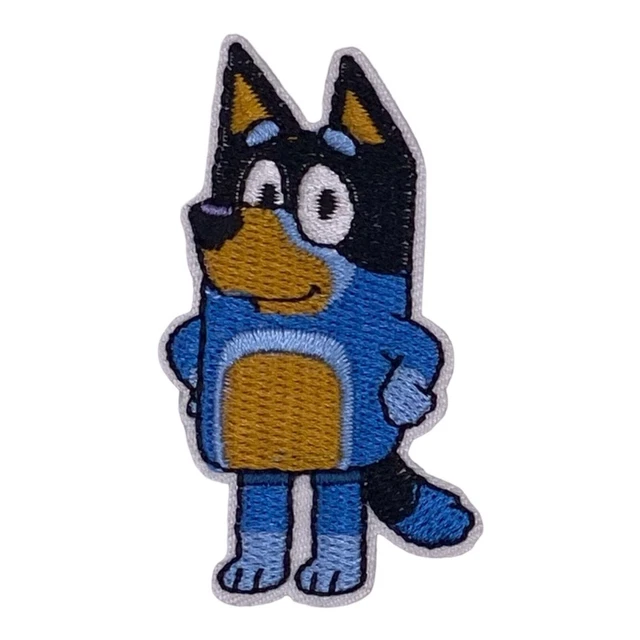 BLUEY PATCH BANDIT Aufnäher Bügelbild Flicken Applikation Bingo Heeler ...