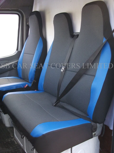 FORD TRANSIT VAN (Smiley) Housses de Siège - 89D + Bleu Similicuir ...
