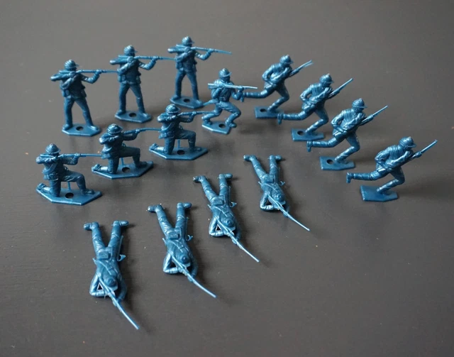 MPC CIVIL WAR Metallic Blue Plastic Toy Soldier Figures Vintage Lot of ...