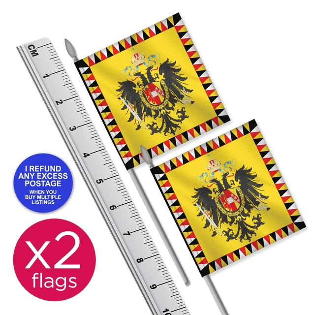 2 X FLAGS Austrian Napoleonic Battle Banners 1:32 Scale Britains Style ...