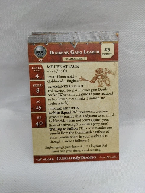 Dungeons And Dragons Miniatures Game Cards