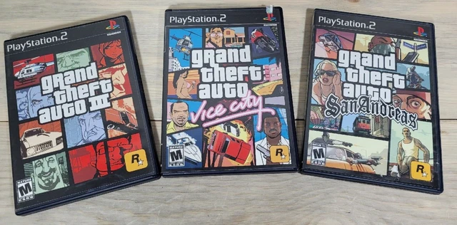 GRAND THEFT AUTO Trilogy GTA3 Vice City San Andreas PS2 PlayStation ...
