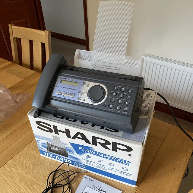 SHARP UX-A450 WHITE Plain Paper Facsimile Phone Copy Fax Machine w/ Box ...
