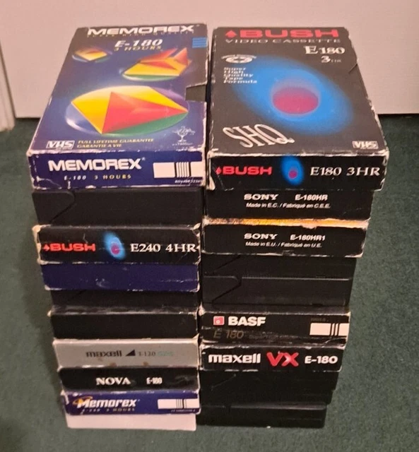 LOTTO DI 20 nastri VHS vuoti usati di varie lunghezze e qualità EUR 1 ...