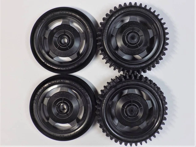 TAMIYA 2WD BUGGY Off-Road Star Dish Wheels Black + FRib Pattern RSquare ...