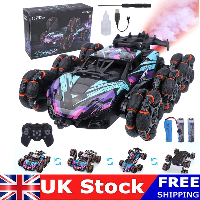 6WD RC STUNT Car with Spray and Light Remote Control Off-Road Toy With ...