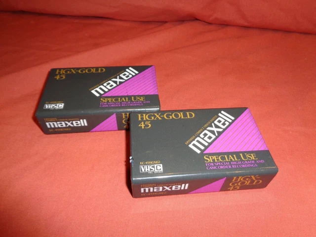 MAXELL HGX-GOLD 45 SEALED VHS-C Cassette SPECIAL USE x 2 £9.99 - PicClick UK