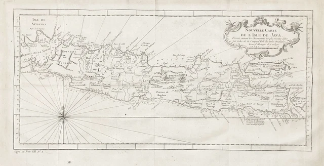 Java Island Île Indonesia Indonésie Carte Map Carte Gravure Sur Cuivre Bellin Eur 125 32