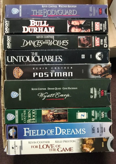 KEVIN COSTNER VHS Lot Bodyguard Postman Bull Durham Wyatt Earp 9 Movies ...