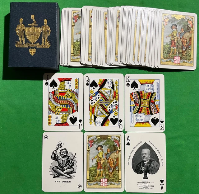 OLD VINTAGE 1928 Goodall ** WORSHIPFUL Co ** Wide Playing Cards KING ...