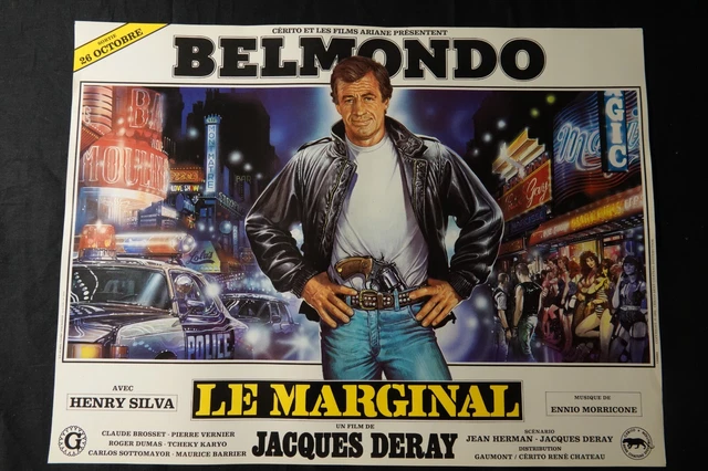 BELMONDO LE MARGINAL ! rare model affiche cinema sur la largeur EUR 39 ...