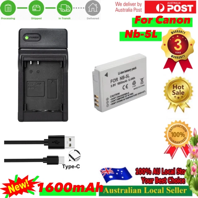 BATTERY + USB-C Led Charger For NB-5L Canon PowerShot S100 S110 SX200 IS $29.65 - PicClick AU