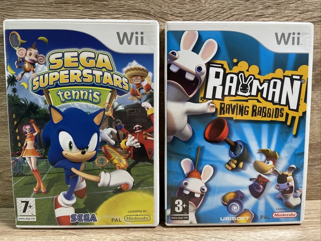 SEGA SUPERSTARS TENNIS & Rayman Raving Rabbids Family Bundle (Wii, 2008 ...