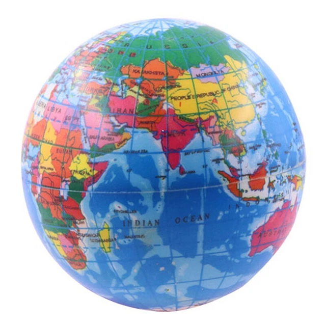 10CM ANTI STRESS Relief World Map Foam Ball Atlas Globe Palm Earth Ball ...