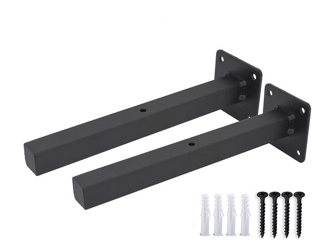 FLOATING SHELF BRACKETS Retro Wall Mounted Shelf Supports (Square) 8 ...