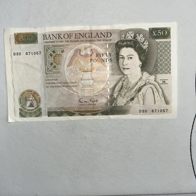 CHRISTOPHER WREN £50 Bank Of England Banknote - Gill Signature D30 ...