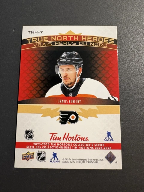 2025/26 UPPERDECK TIM Hortons True North Heroes Travis Konecny TNH-7 ...