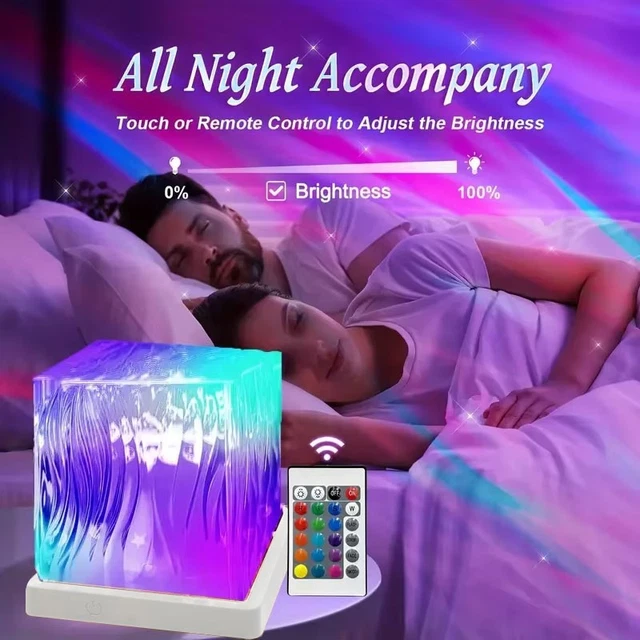 RGB CUBE NORTHERN Lights Aurora Projector Lamp Ocean Wave Night Light ...